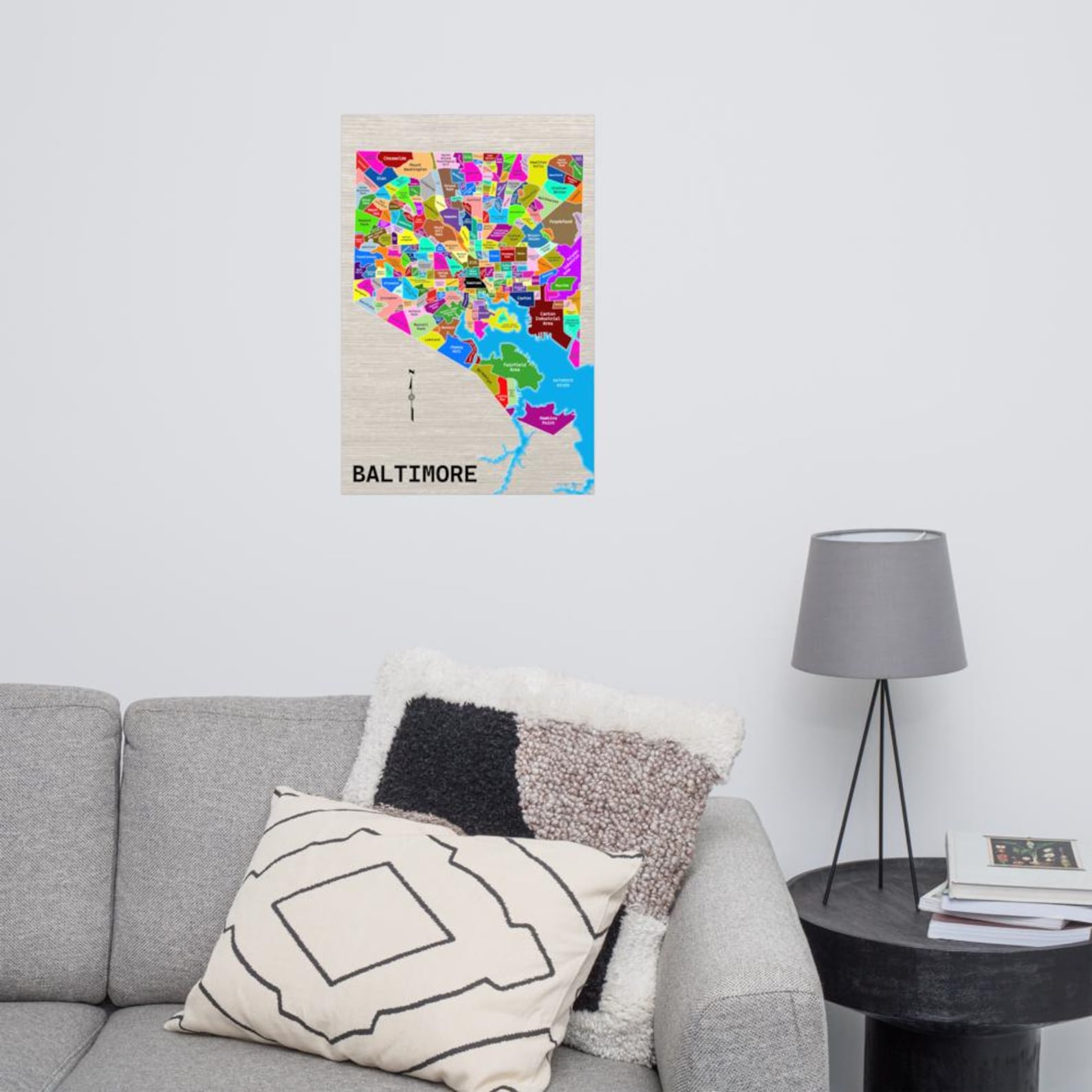 Baltimore Neighborhoods Poster Map - Etsy