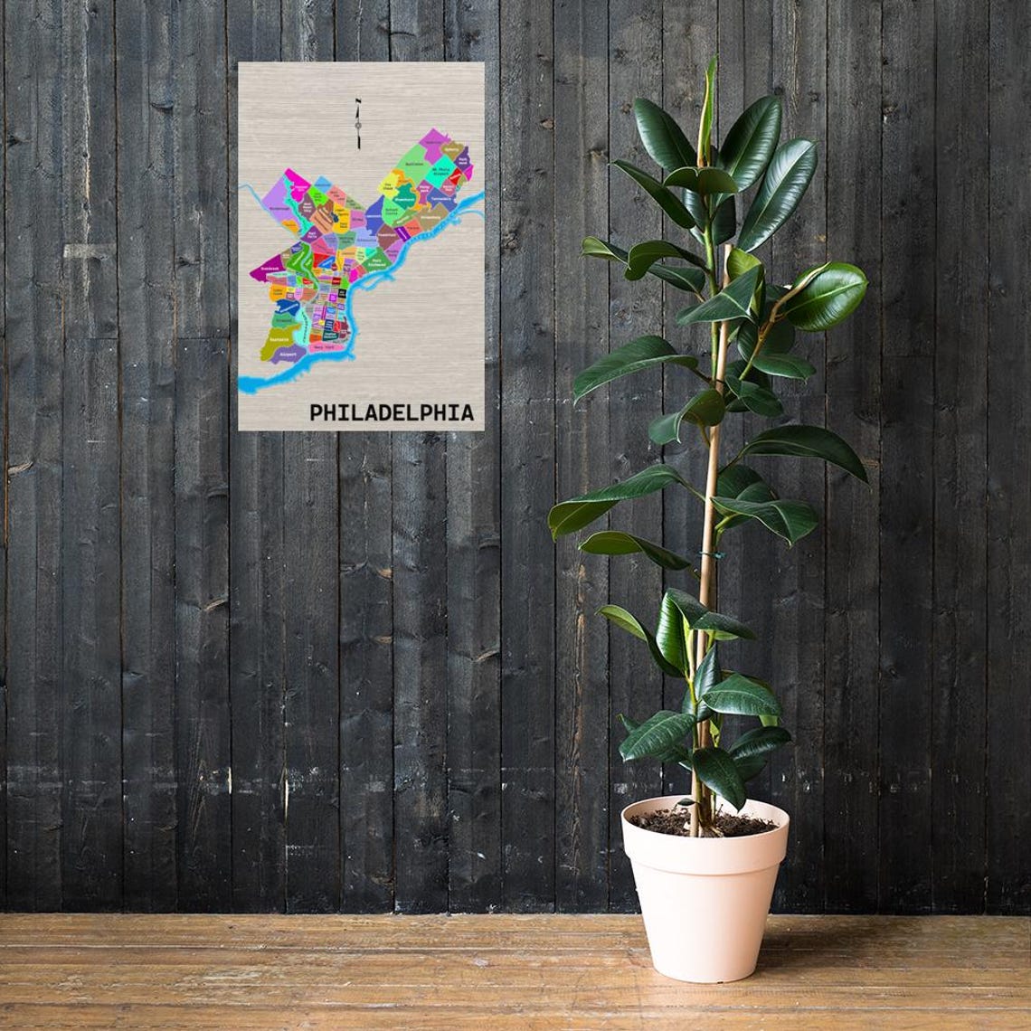 Philadelphia Neighborhoods Poster Map - Etsy