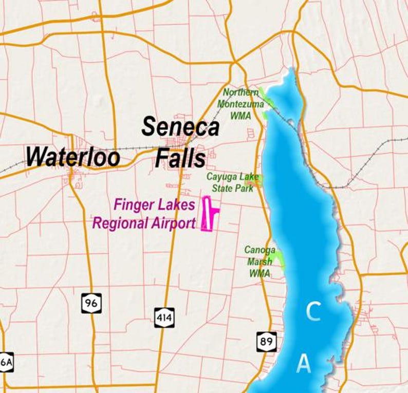 Finger Lakes Poster Map - Etsy