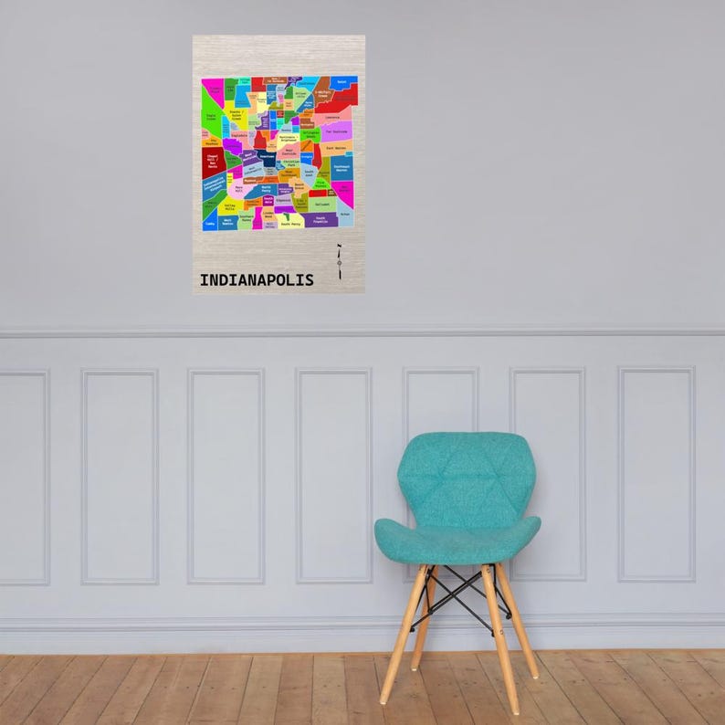 Indianapolis Neighborhoods Poster Map - Etsy Canada