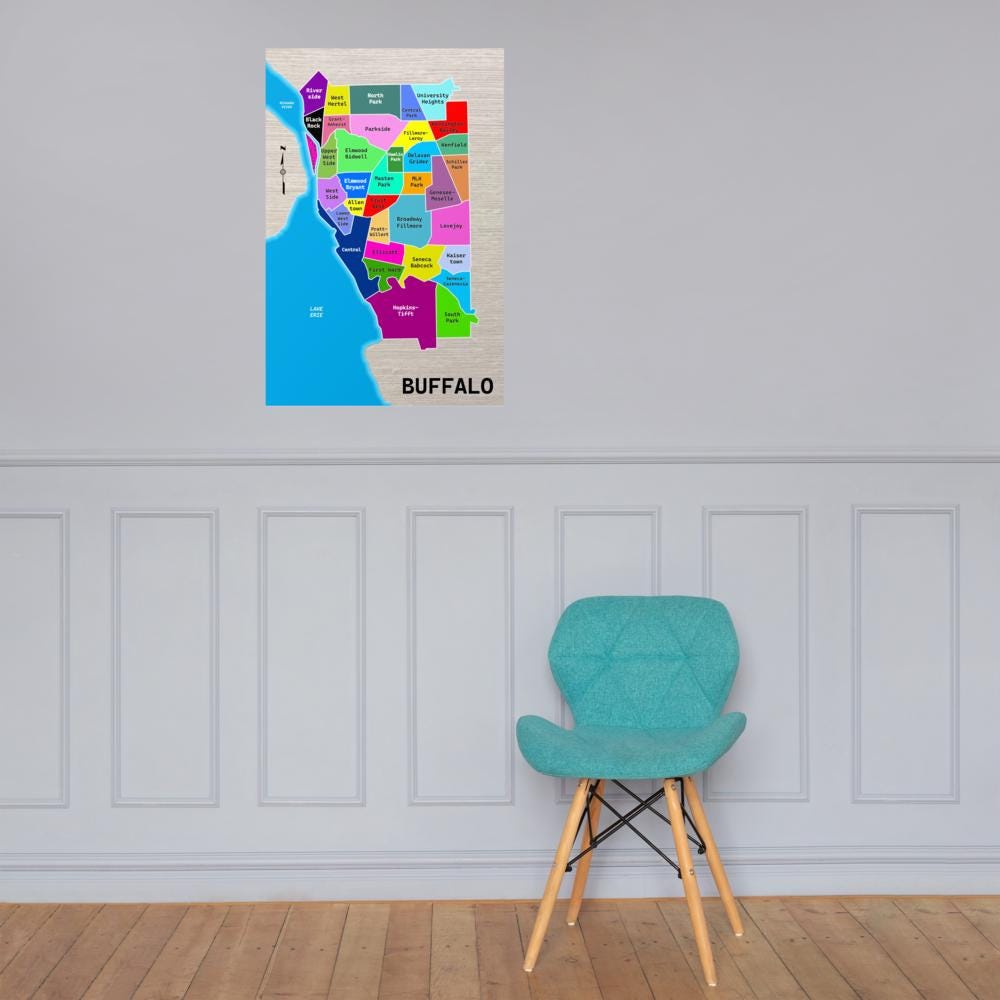 Buffalo Neighborhoods Poster Map - Etsy