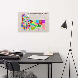 Minneapolis-saint Paul Neighborhoods Poster Map - Etsy