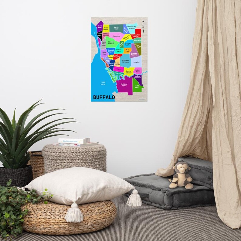 Buffalo Neighborhoods Poster Map - Etsy