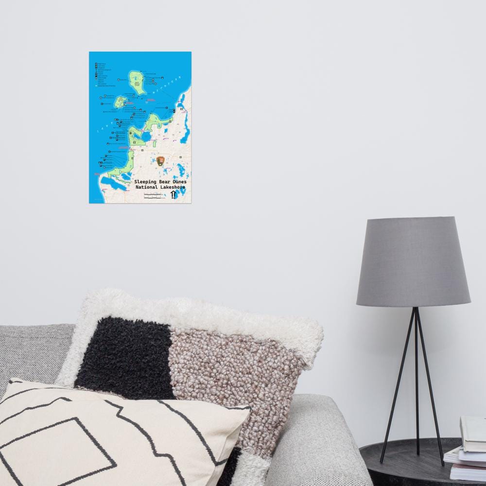 Sleeping Bear Dunes National Lakeshore Poster Map - Etsy