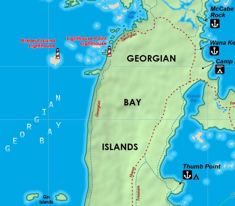 Georgian Bay Islands National Park Poster Map - Etsy