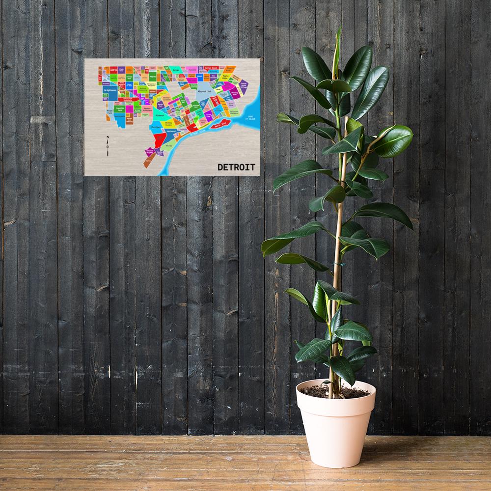 Detroit Neighborhoods Poster Map - Etsy