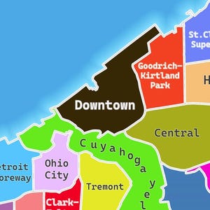Cleveland Neighborhoods Poster Map - Etsy