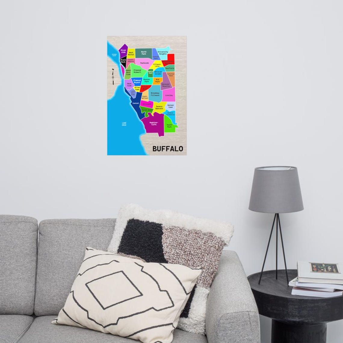 Buffalo Neighborhoods Poster Map - Etsy