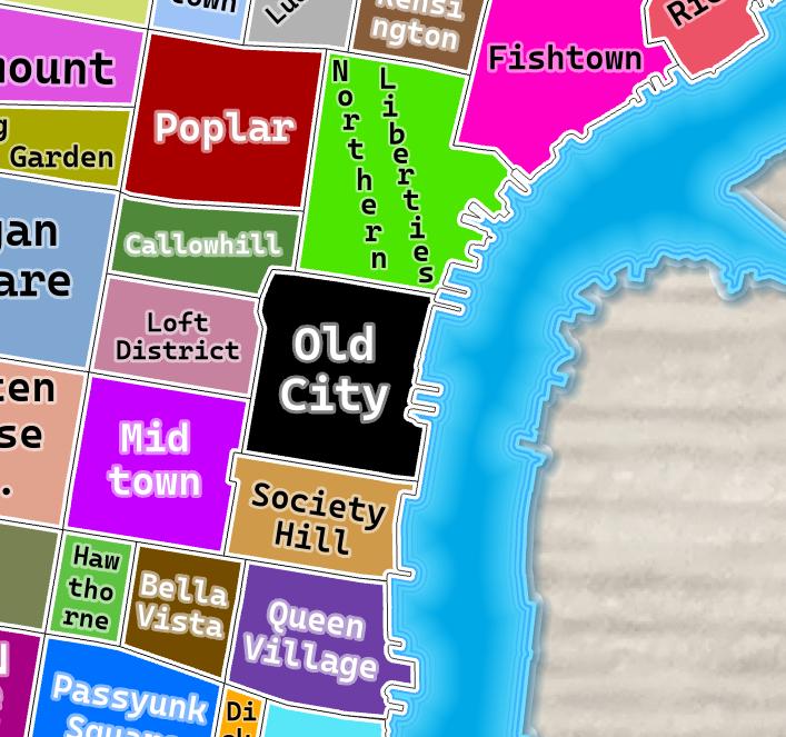 Philadelphia Neighborhoods Poster Map - Etsy