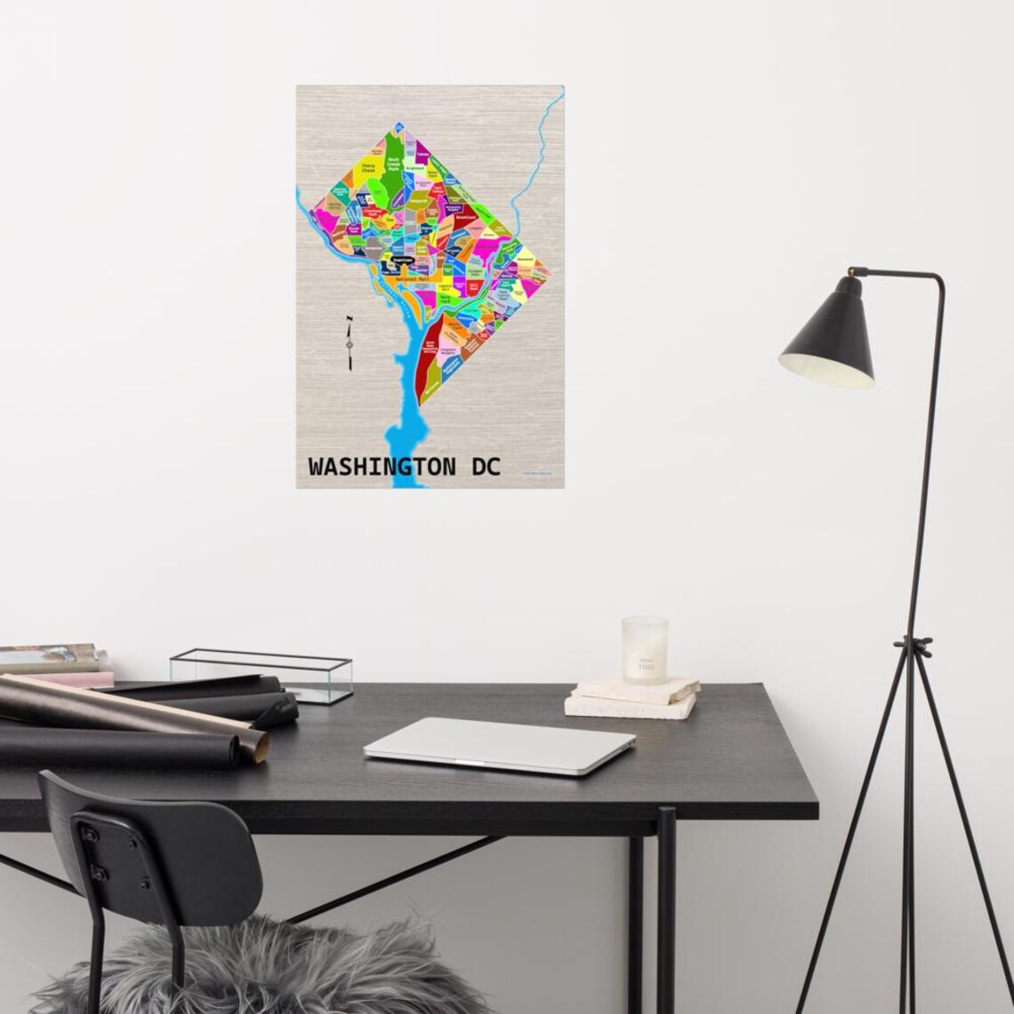 Washington DC Neighborhoods Poster Map - Etsy