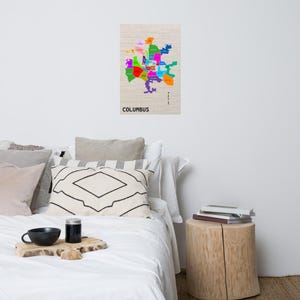 Columbus Neighborhoods Poster Map - Etsy