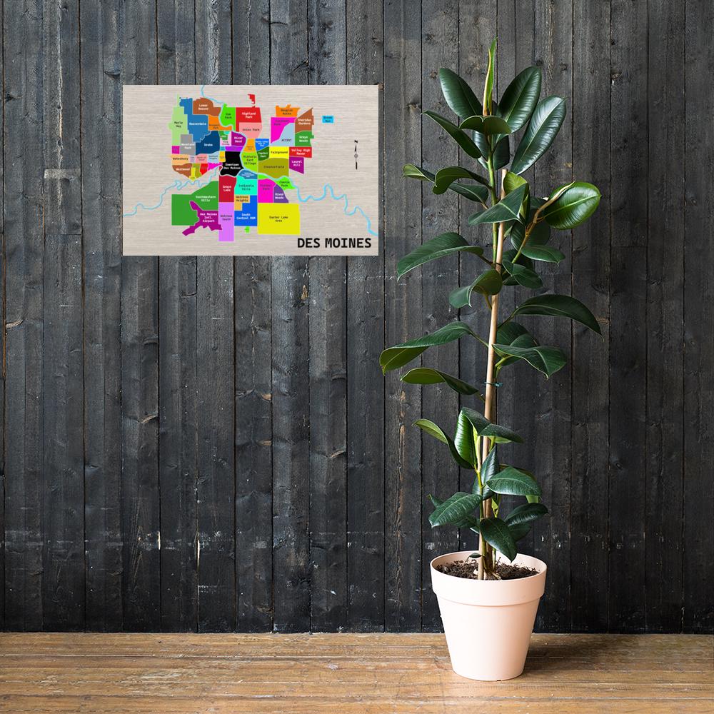 Des Moines Neighborhoods Map - Etsy