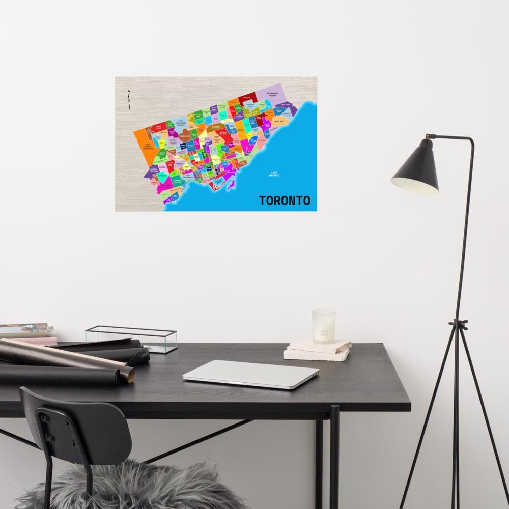 Toronto Neighbourhoods Poster Map - Etsy