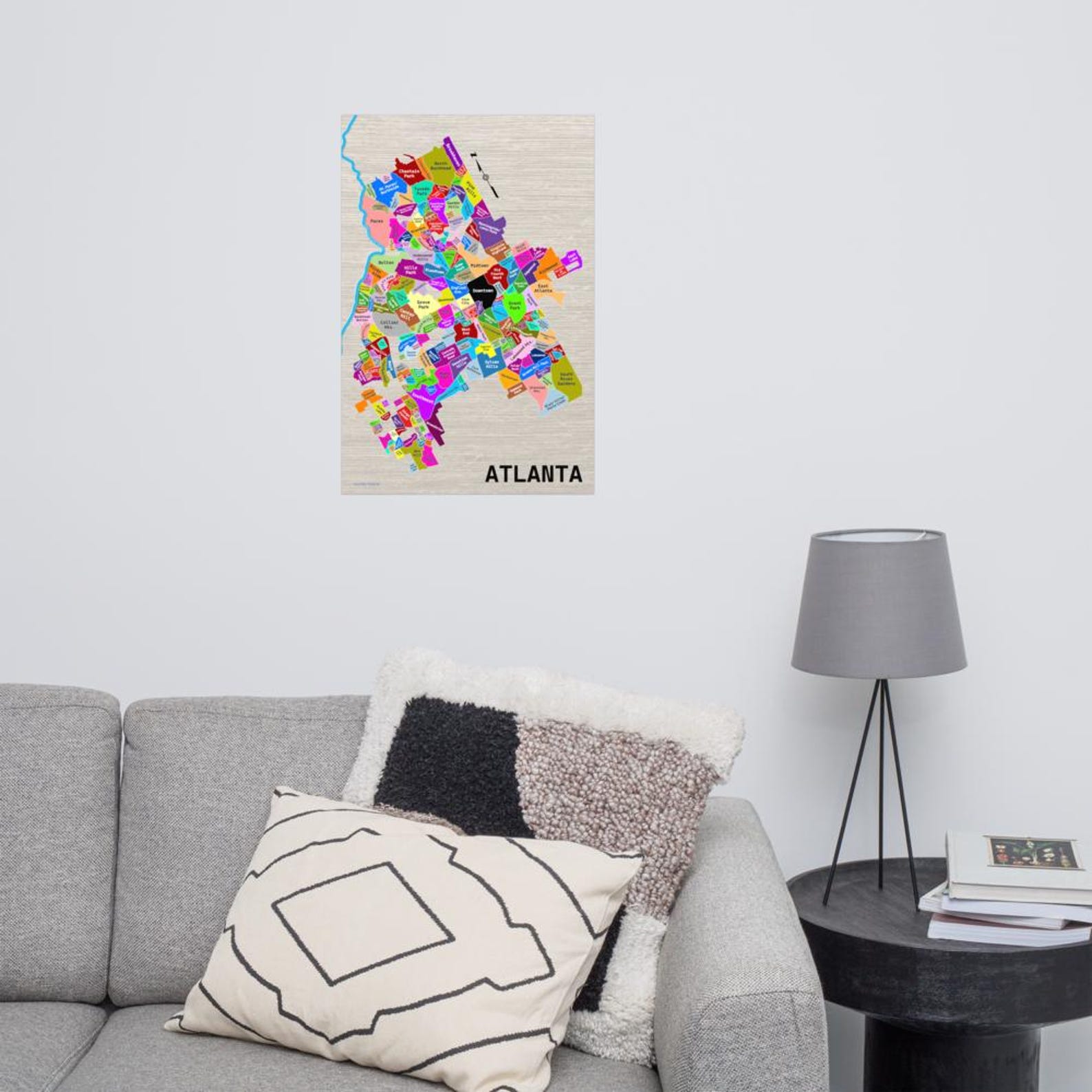 Atlanta Neighborhoods Poster Map - Etsy