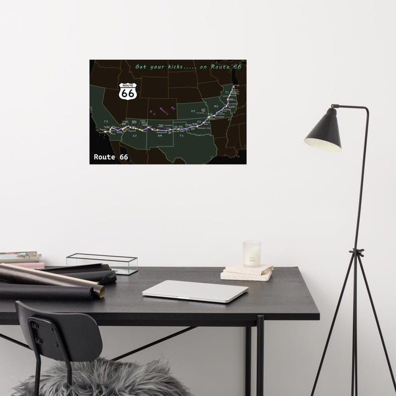 Route 66 Poster Map - Etsy