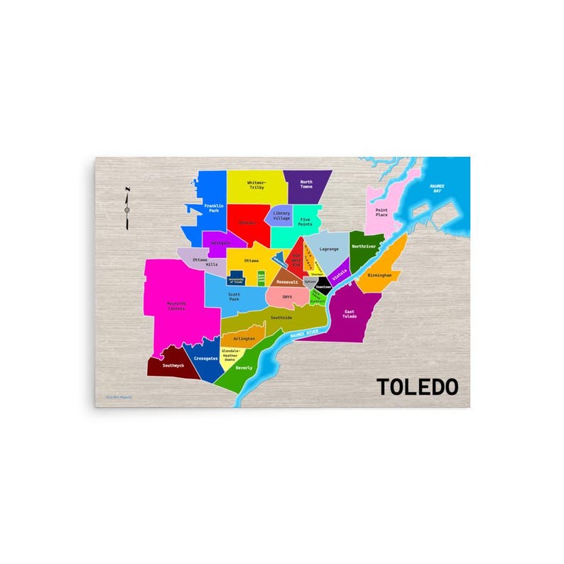 Toledo Neighborhoods Poster Map - Etsy