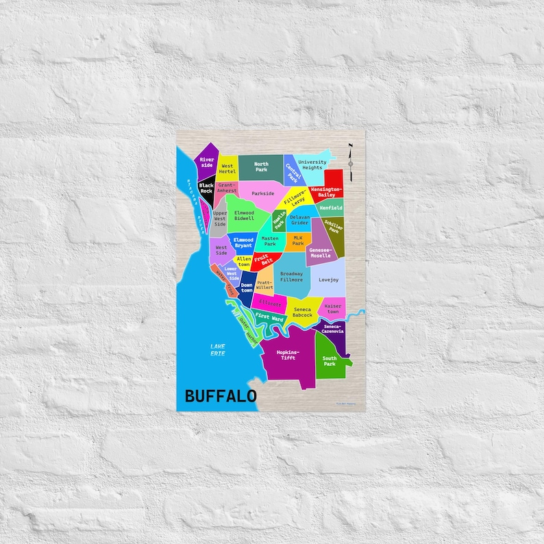Buffalo Neighborhoods Poster Map - Etsy