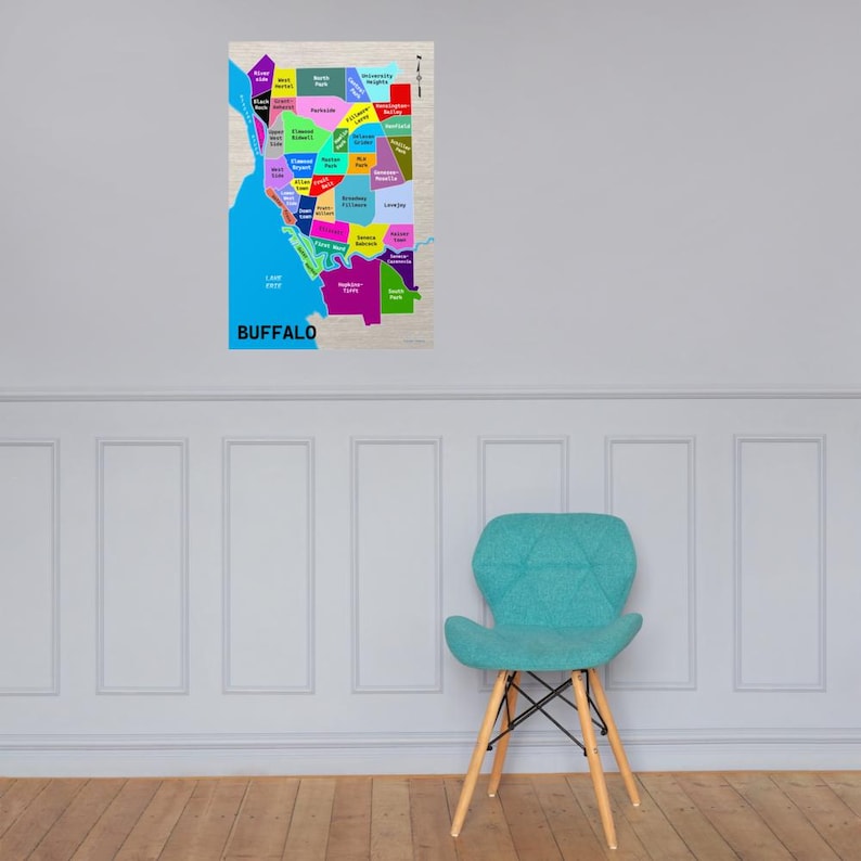 Buffalo Neighborhoods Poster Map - Etsy