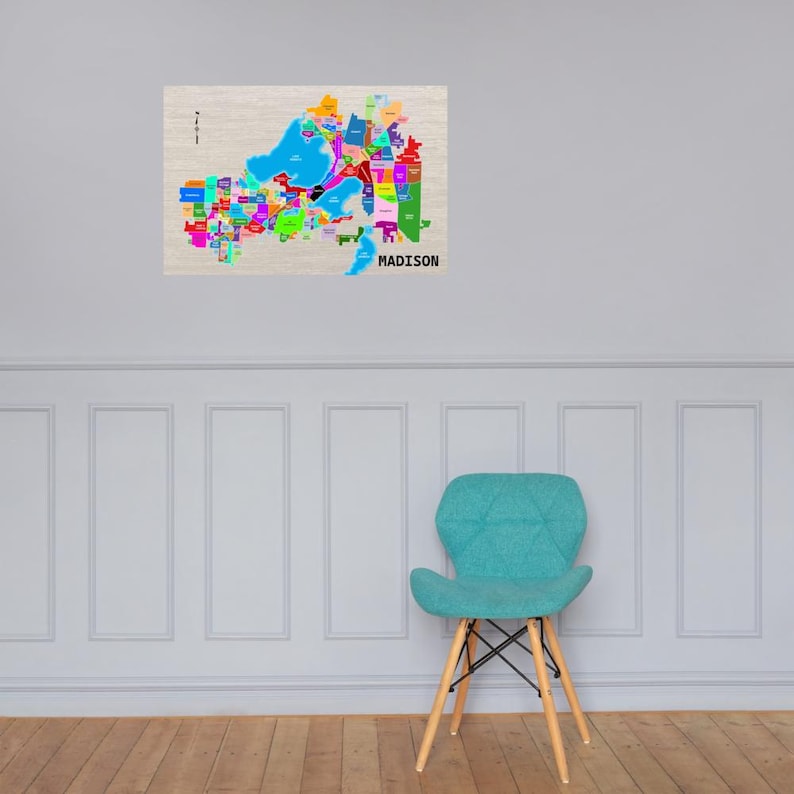 Madison Neighborhoods Poster Map - Etsy