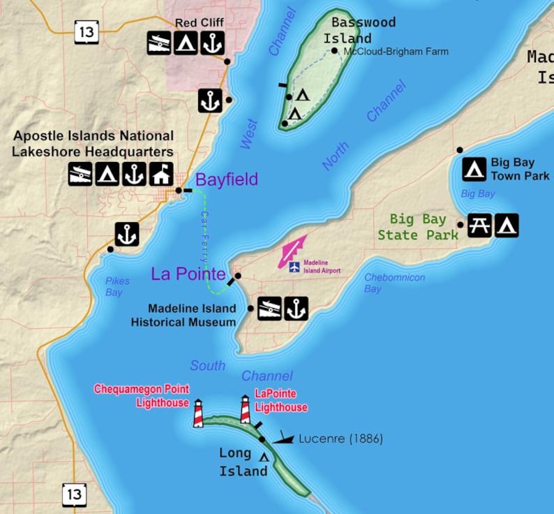 Apostle Islands National Lakeshore Poster Map - Etsy