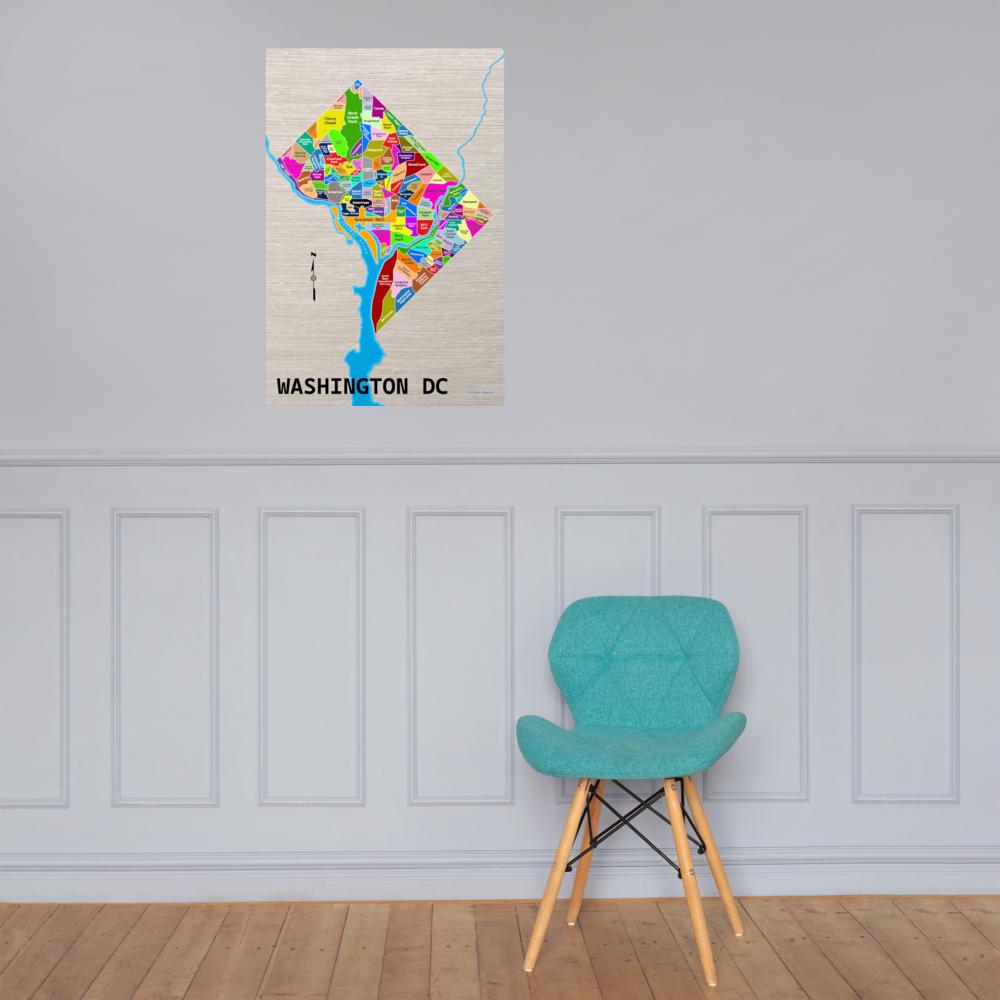 Washington DC Neighborhoods Poster Map - Etsy