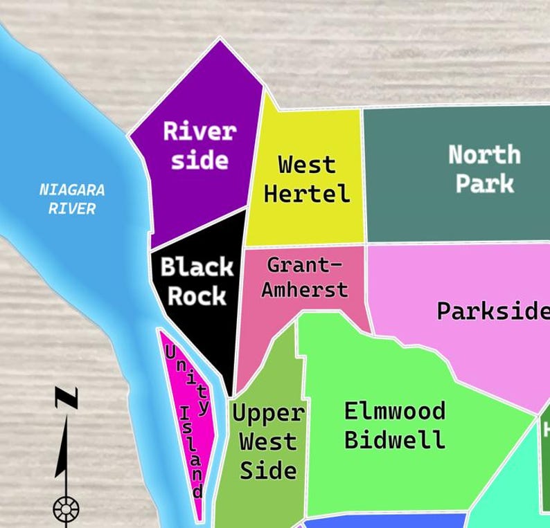 Buffalo Neighborhoods Poster Map - Etsy