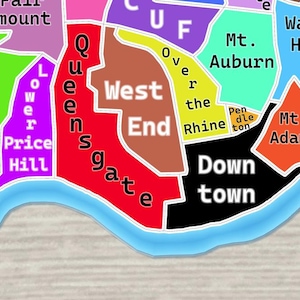 Cincinnati Neighborhoods Poster Map - Etsy