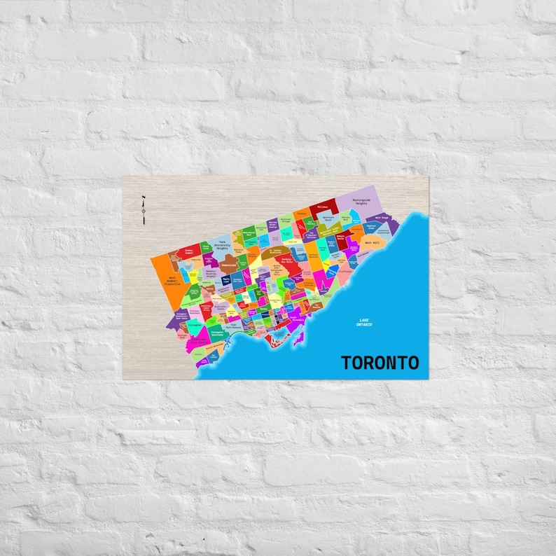 Toronto Neighbourhoods Map - Etsy