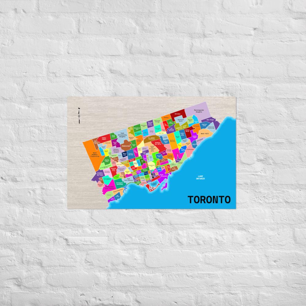 Toronto Neighbourhoods Map - Etsy