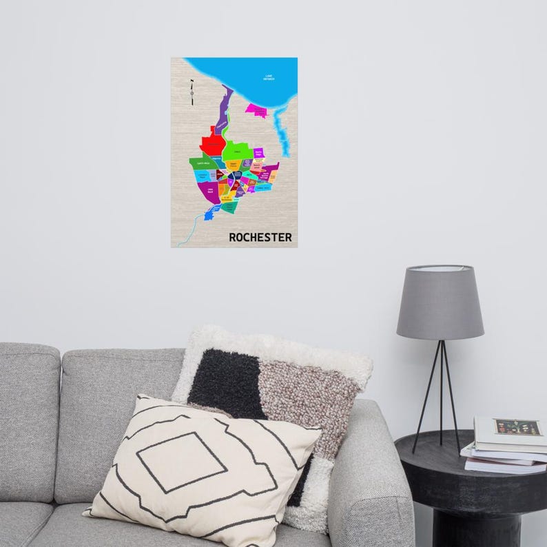 Rochester Neighborhoods Poster Map - Etsy