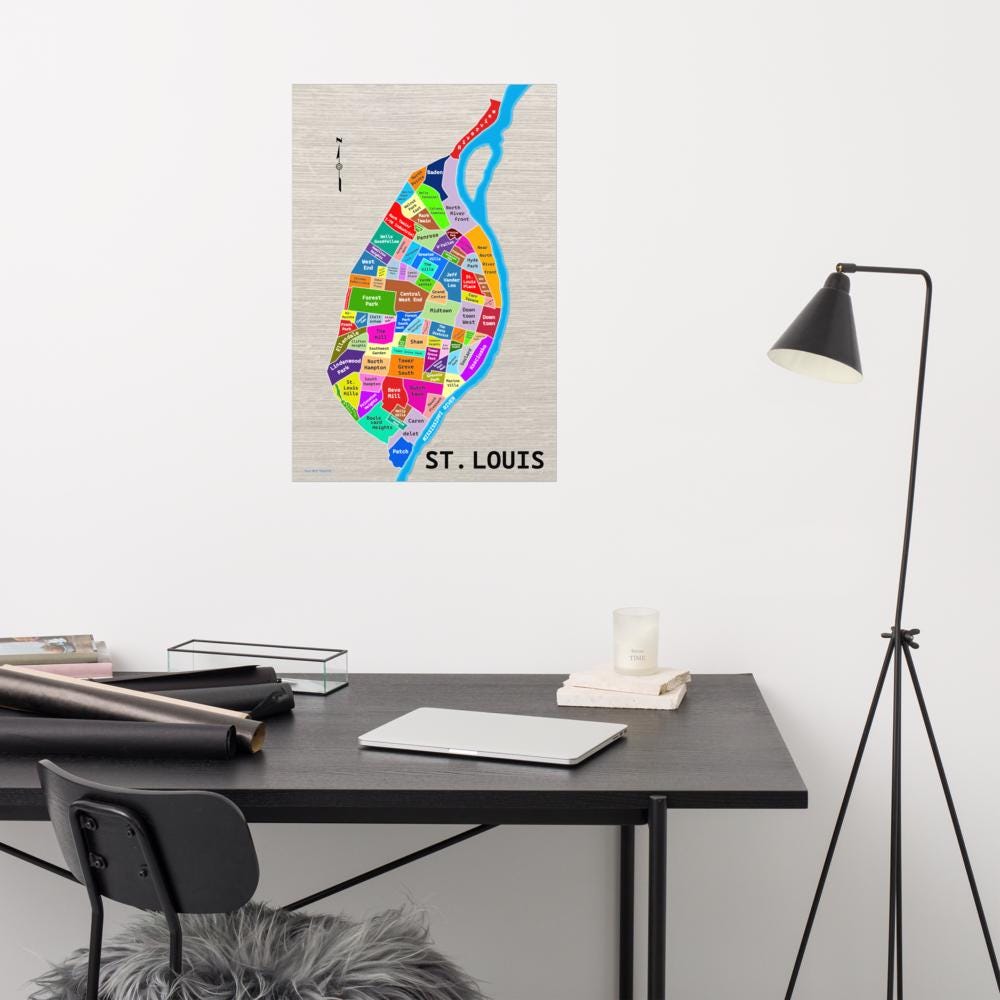 St. Louis Neighborhoods Poster Map - Etsy
