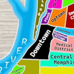 Memphis Neighborhoods Poster Map - Etsy