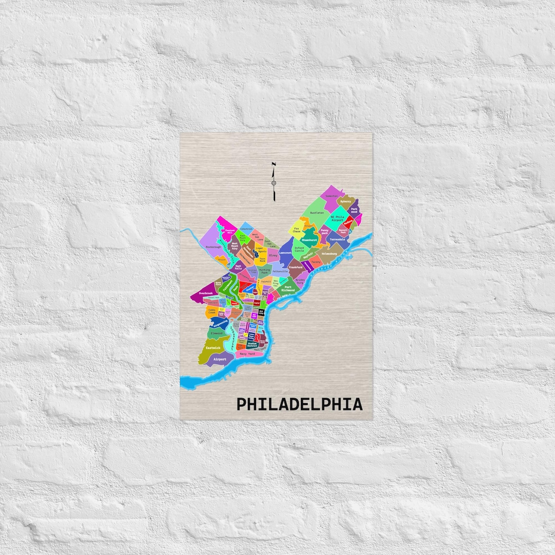 Philadelphia Neighborhoods Poster Map - Etsy