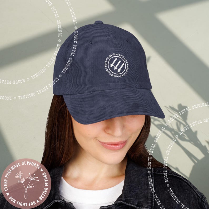 3 Arrows Antifascist Symbol Embroidered Classic Vintage Corduroy Cap ...