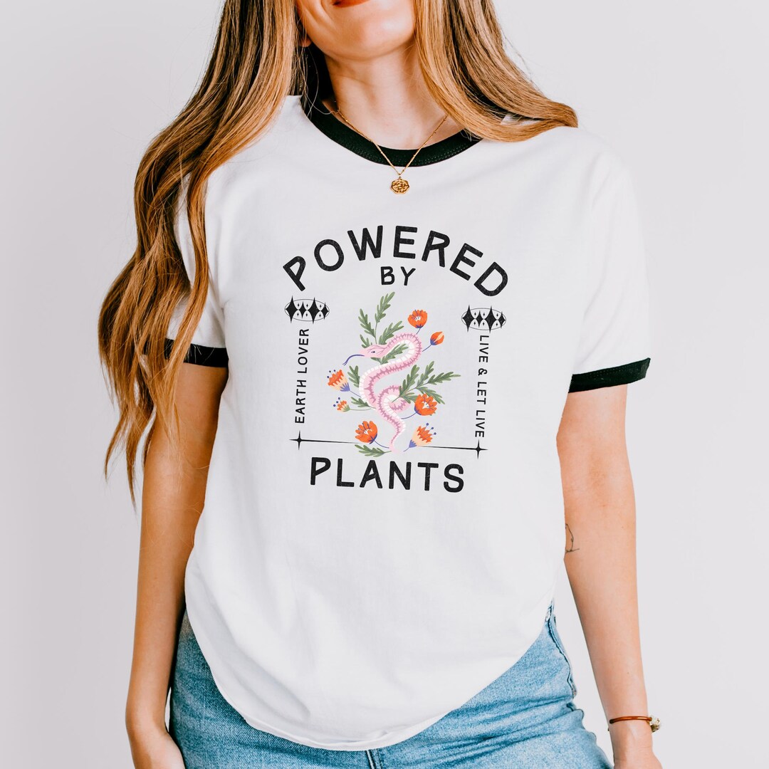 Powered by Plants Ringer Vegan Babe Tshirt Vegan Runner Shirt in My ...