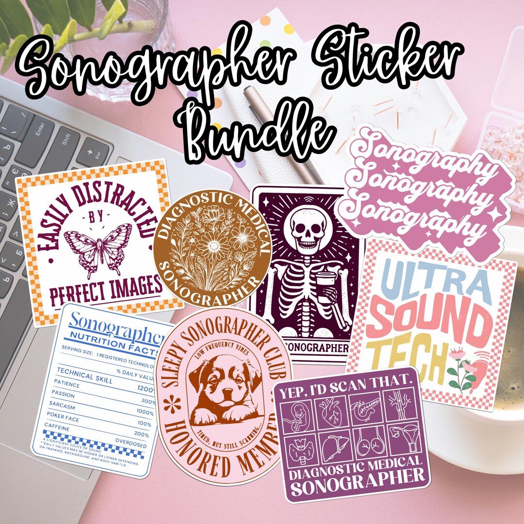 Sonographer Life Stickers Decals 8 Pack Vinyl Stickers Laptop ...