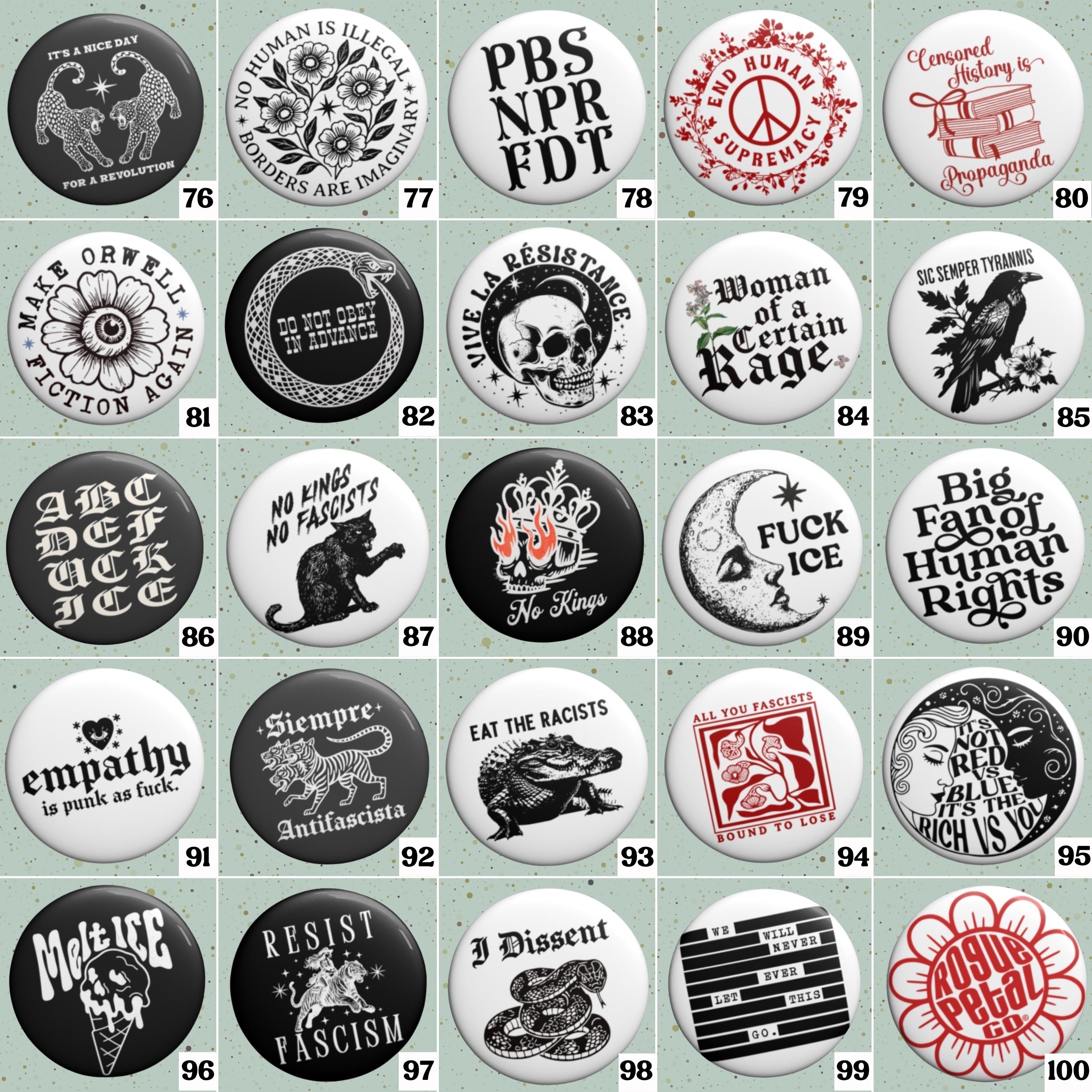Custom Pin Button Set Leftist Protest Pins Anti Trump Pro Choice ...
