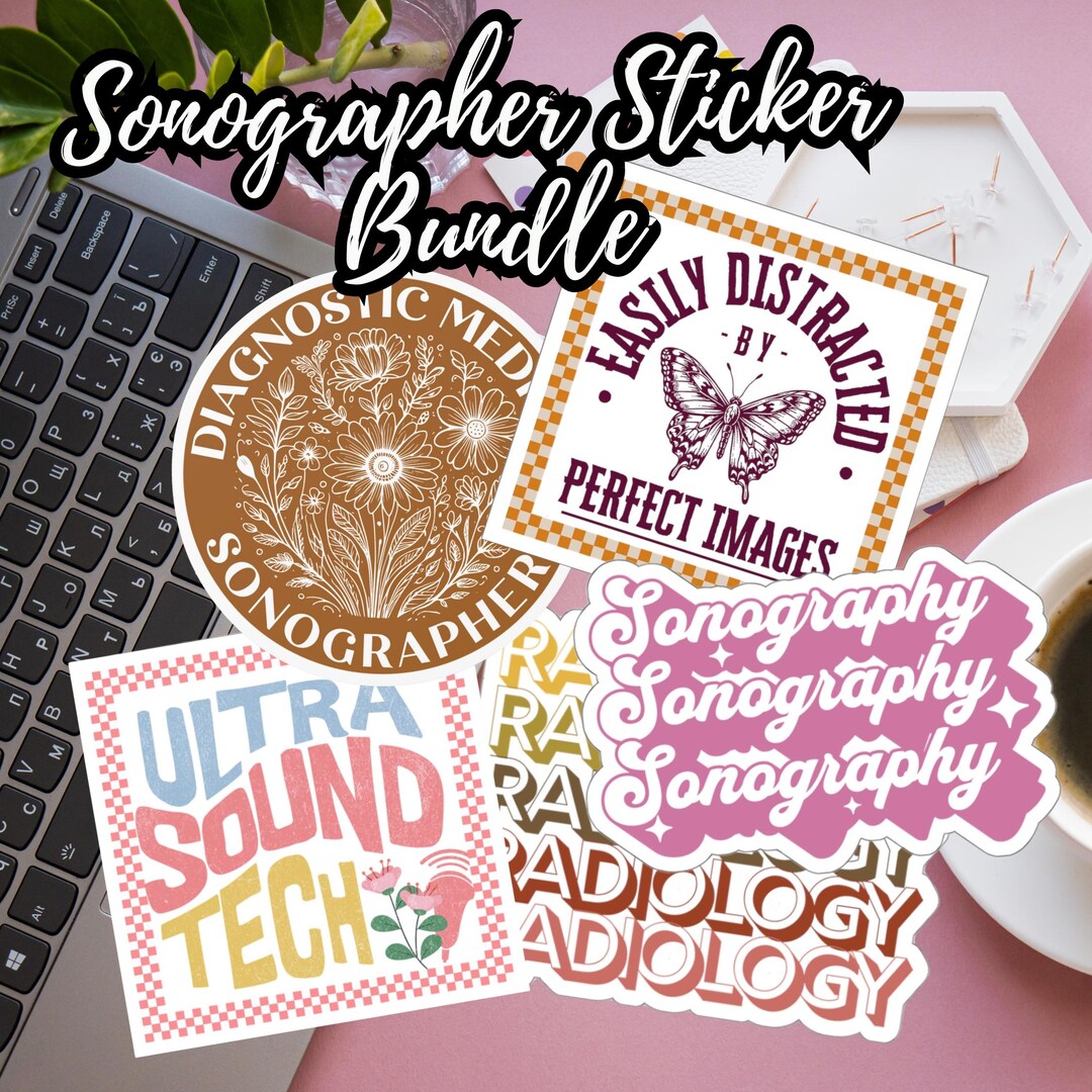 Sonographer Life Sticker Decals 5 Pack Vinyl Stickers Laptop Ultrasound ...