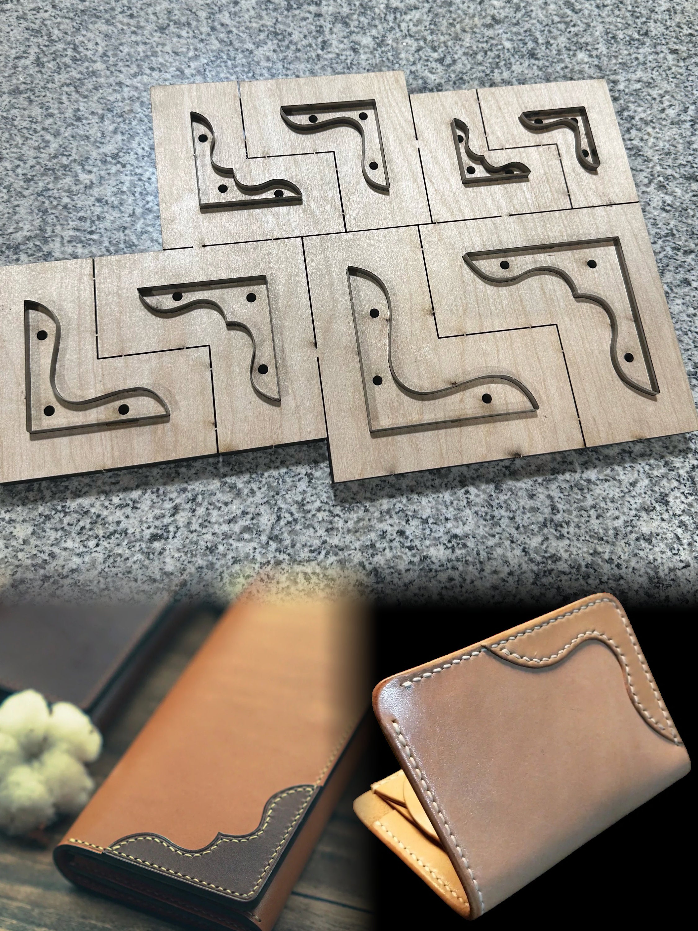 Leather Wallet Decoration Accessories Cutting Die Wallet Corner Flower ...