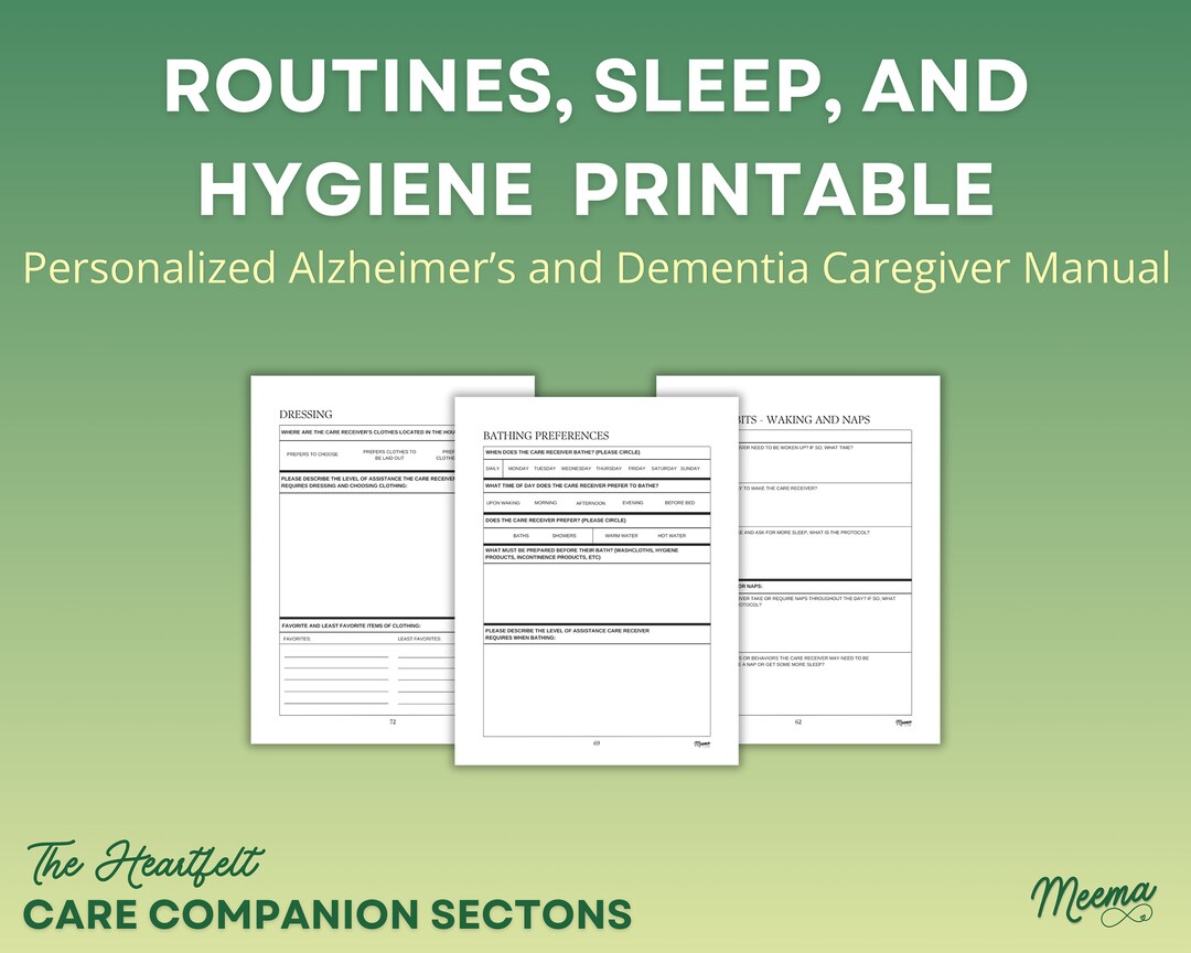 Routines, Sleep, Hygiene, and Dressing Downloadable Packet - Alzheimer ...