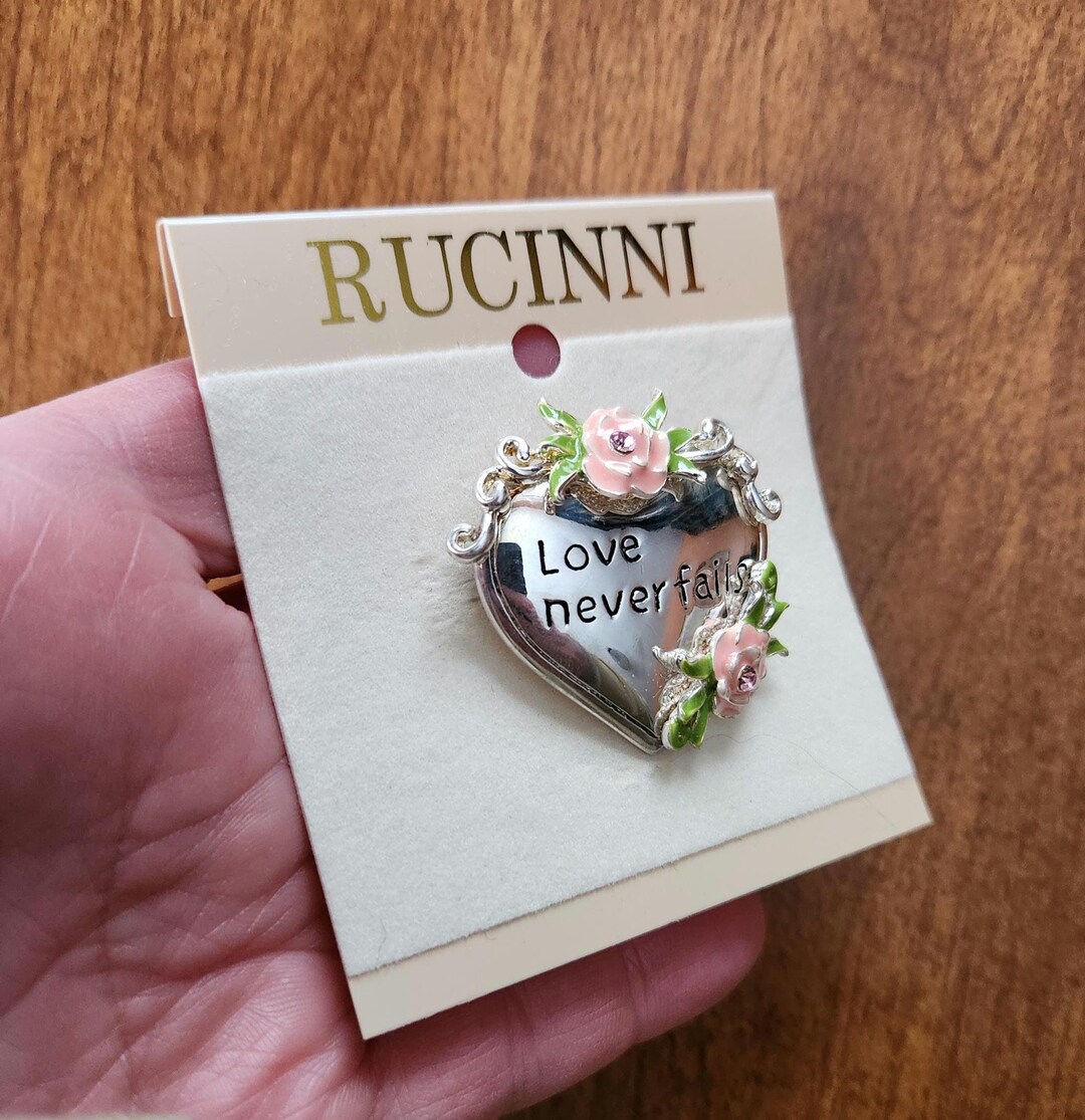 Rucinni Silver Plated Love Heart With Roses - Etsy