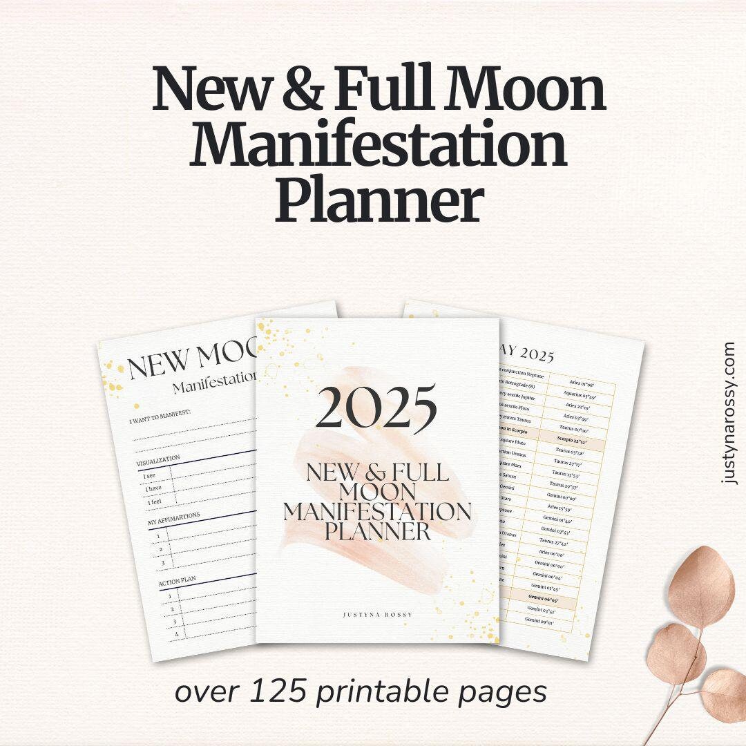 2025 New and Full Moon Planner - Etsy