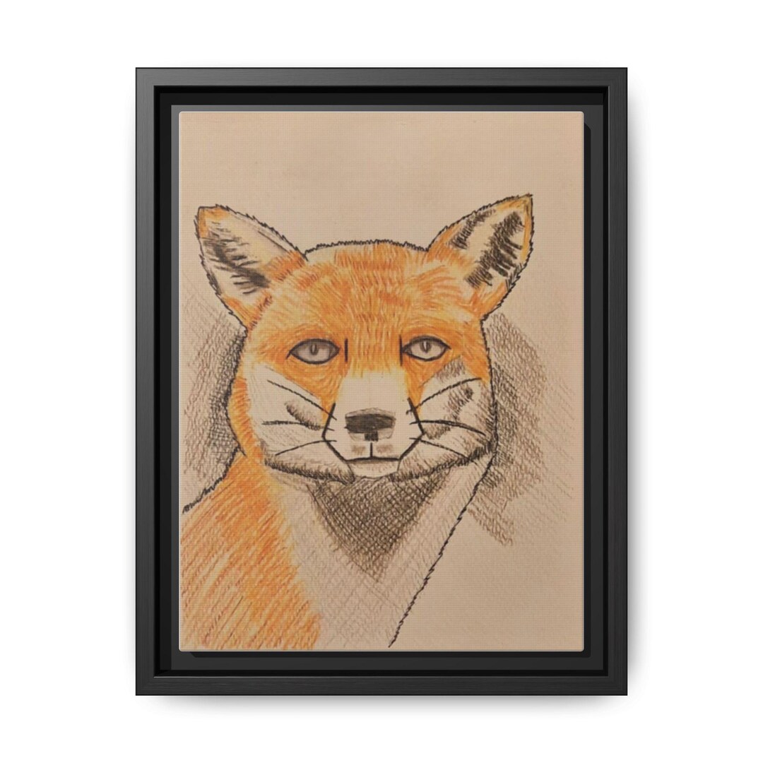 Canvas Art, Fox Color Pencil Drawing, Wildlife Decor, Nature Lover Gift ...