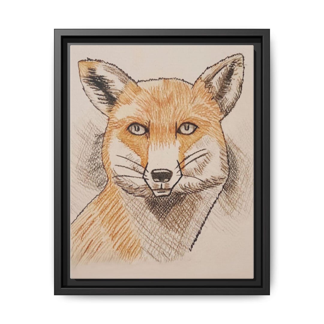 Canvas Print, Fox Colored Pencil Art, Wildlife Home Decor, Animal Lover ...