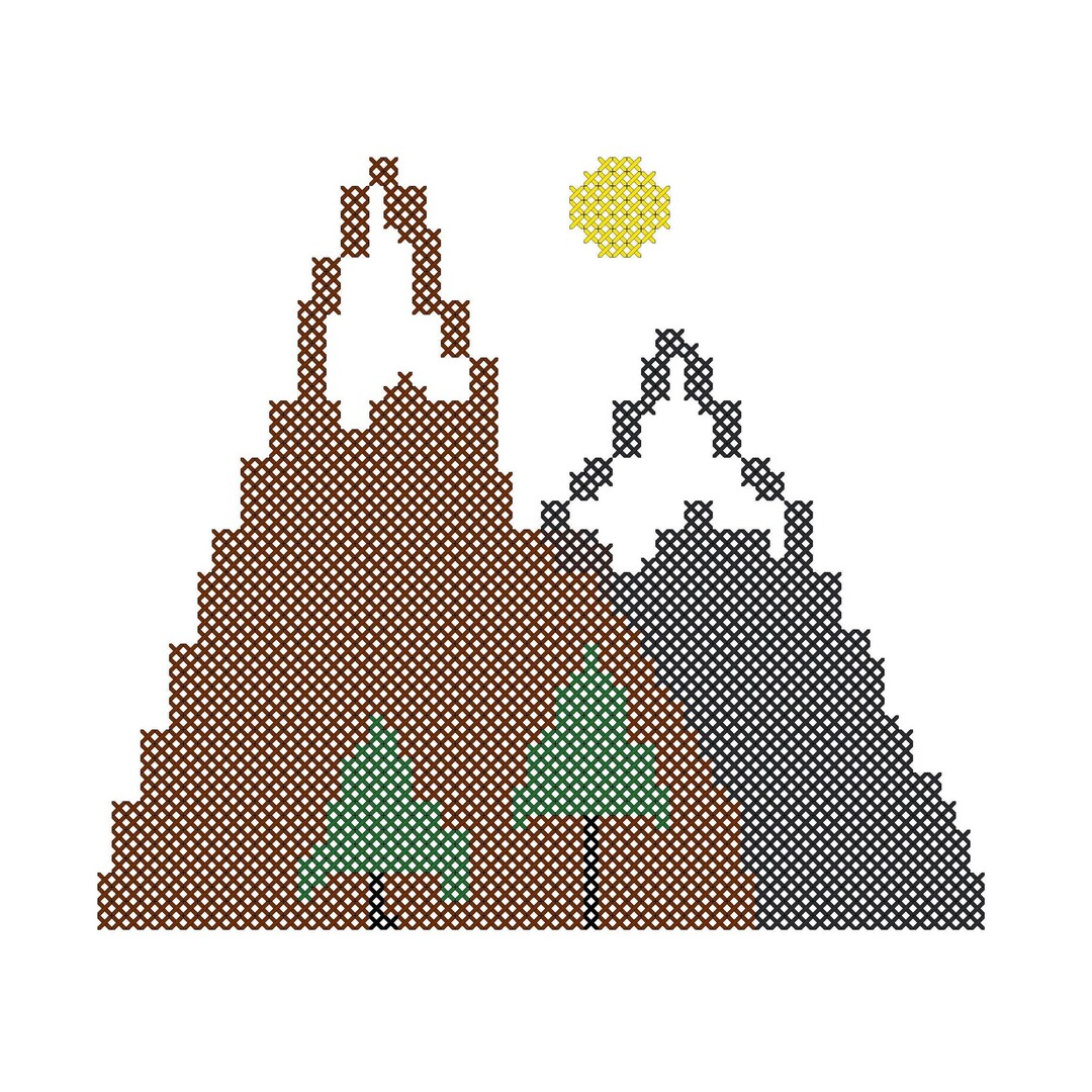 Mountain Range Cross Stich Pattern PDF - Etsy