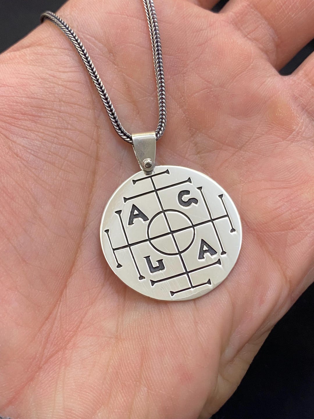 Money Talisman Silver Necklace, Talisman Pendant, Good Luck Charm, 925 ...