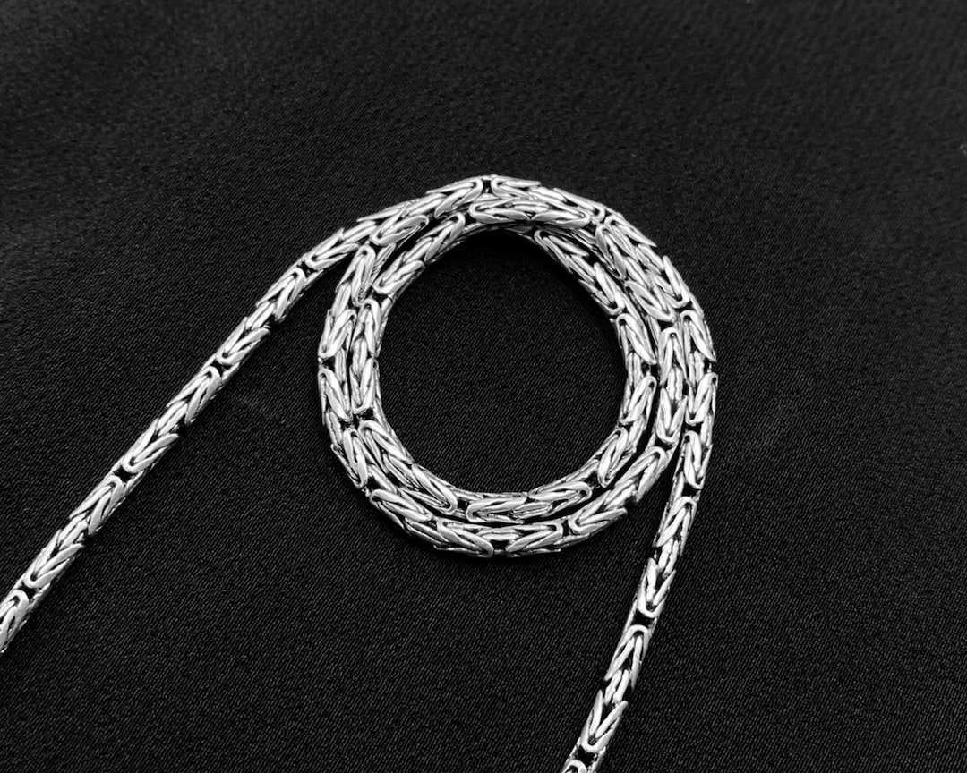 Sterling Byzantine 2mm Chain, Men King Chain, Silver Round Chain ...