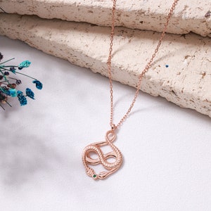 Infinity Snake Necklace, Snake Pendant Silver Necklace, Serpent Pendant ...
