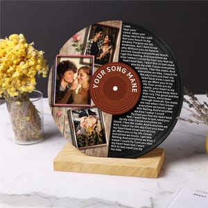Personalized Vinyl Record With Photo Acrylic Song Plaque Birthday ...