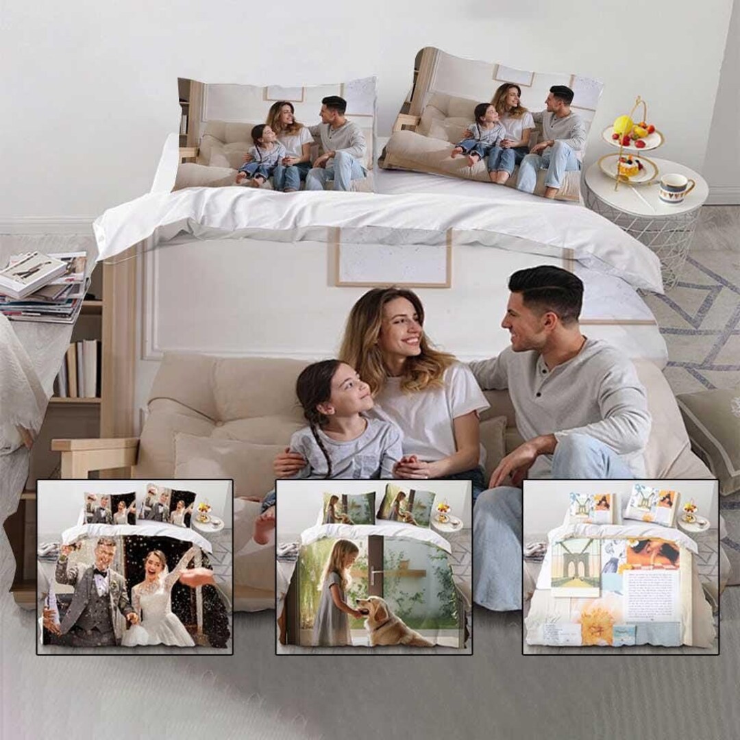 Custom Bedding Set Sheet Set Personalized Photo Duvet Cover Customized ...